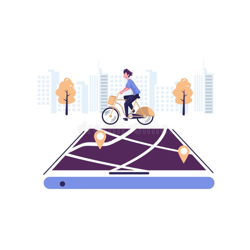 GPS System, Mapping of Cartography, Location on a City Map, Navigation ...