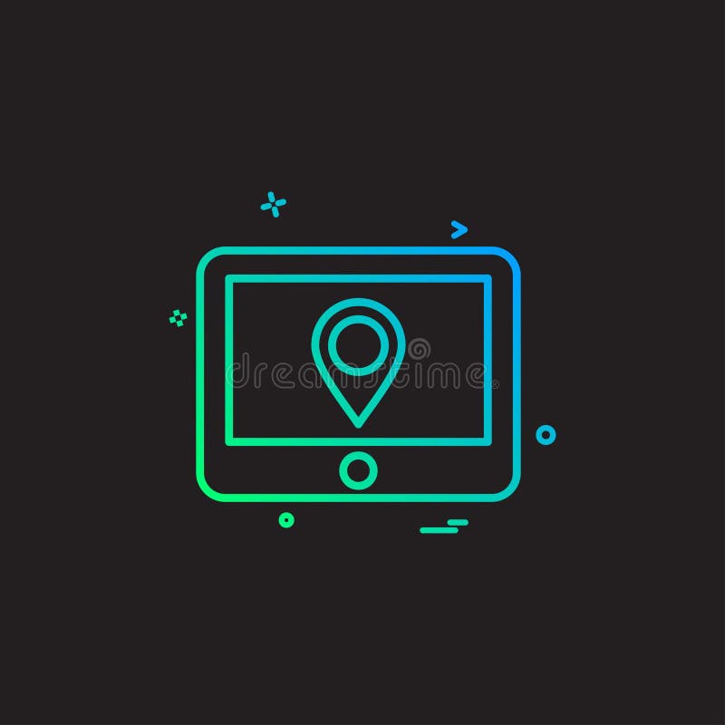 Gps Tab Location Map Travel Direction Icon Vector Design Stock Vector ...