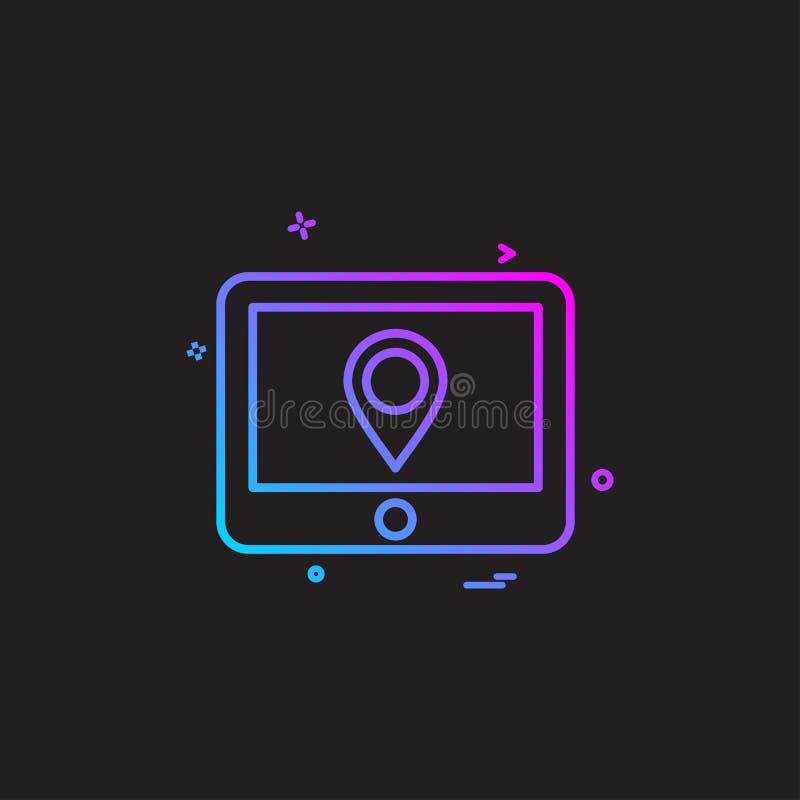 Gps Tab Location Map Travel Direction Icon Vector Design Stock Vector ...
