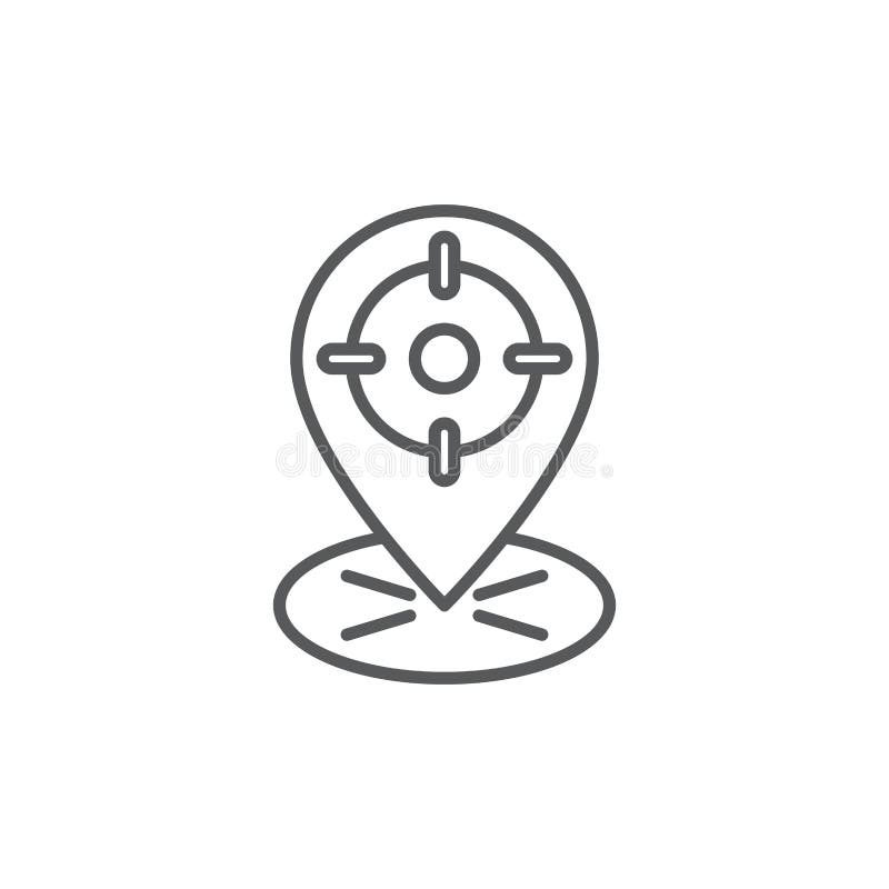 GPS with Target Location Vector Icon Symbol Isolated on White ...