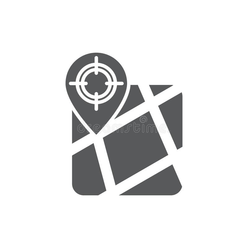 GPS with Target Location Vector Icon Symbol Isolated on White ...