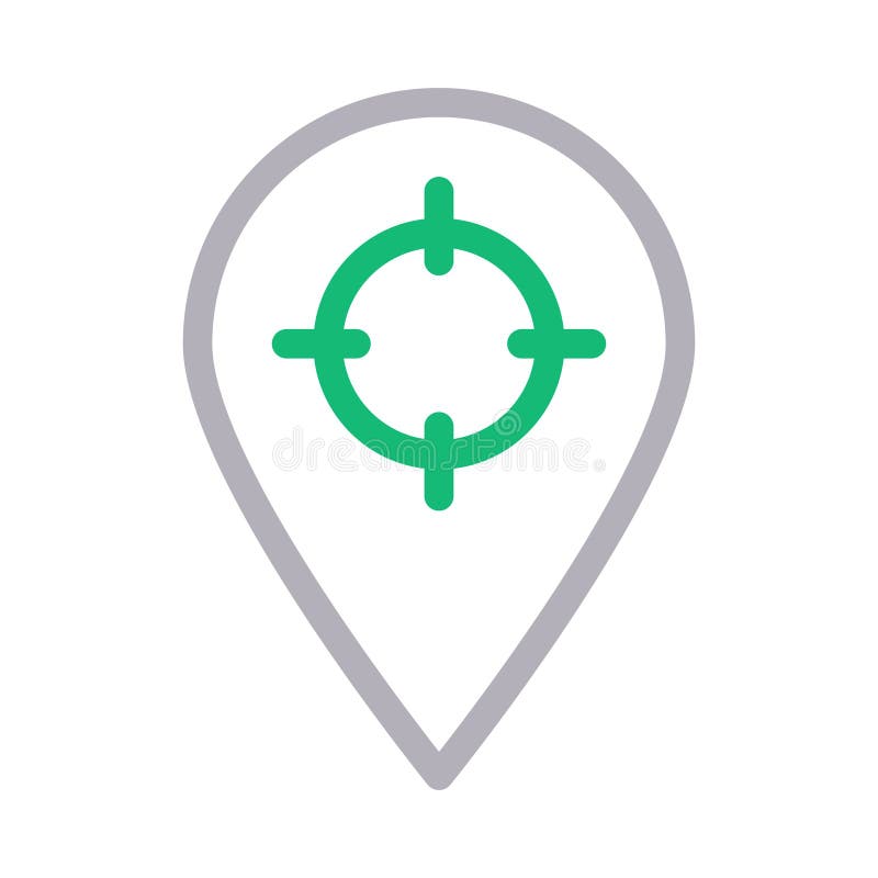 Gps Target Thin Color Line Vector Icon Stock Vector - Illustration of ...