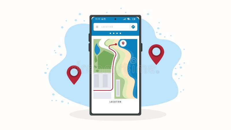 Gps Tech in Smartphone Device Animation Stock Video - Video of ...