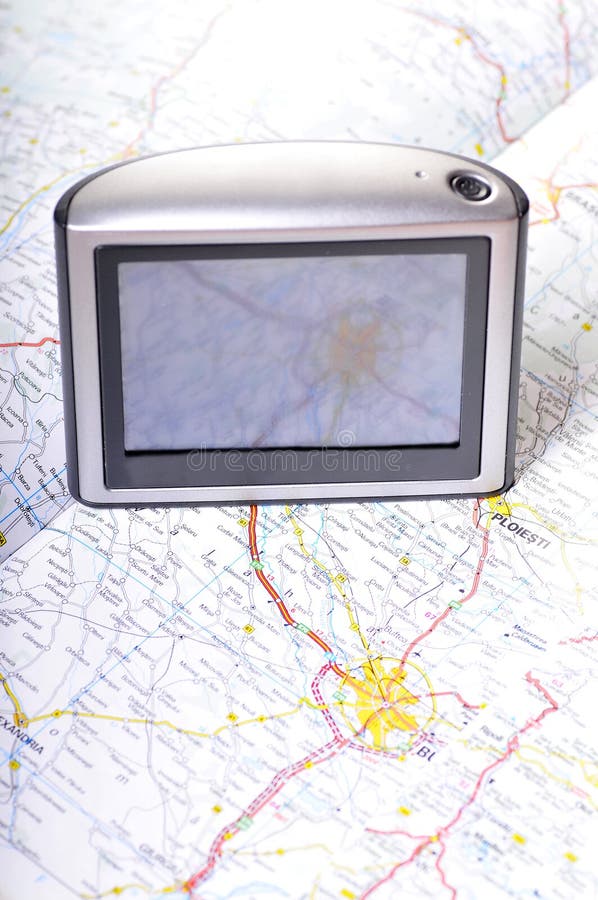 GPS and map stock image. Image of navigate, hikers, device - 4087643