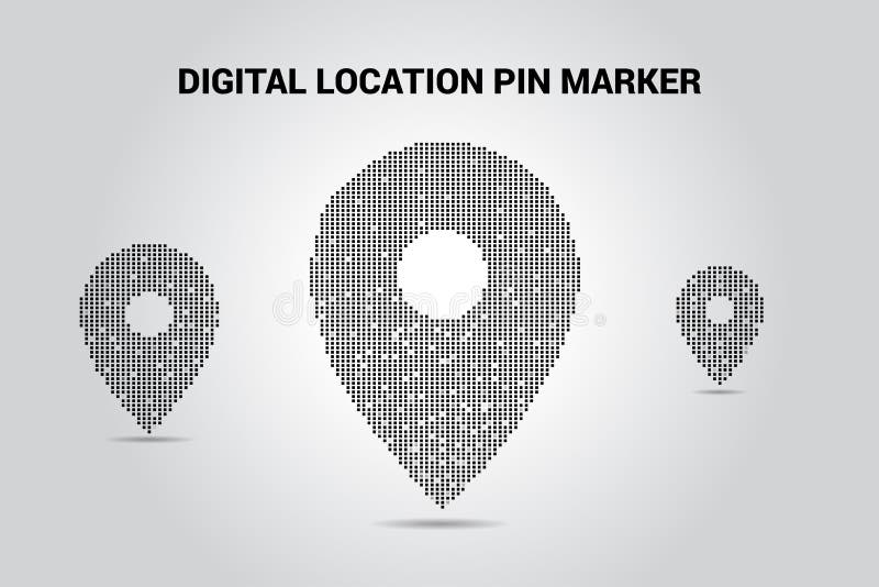 Multiple Location Pin Marker Signage Pixel Style. Stock Illustration ...