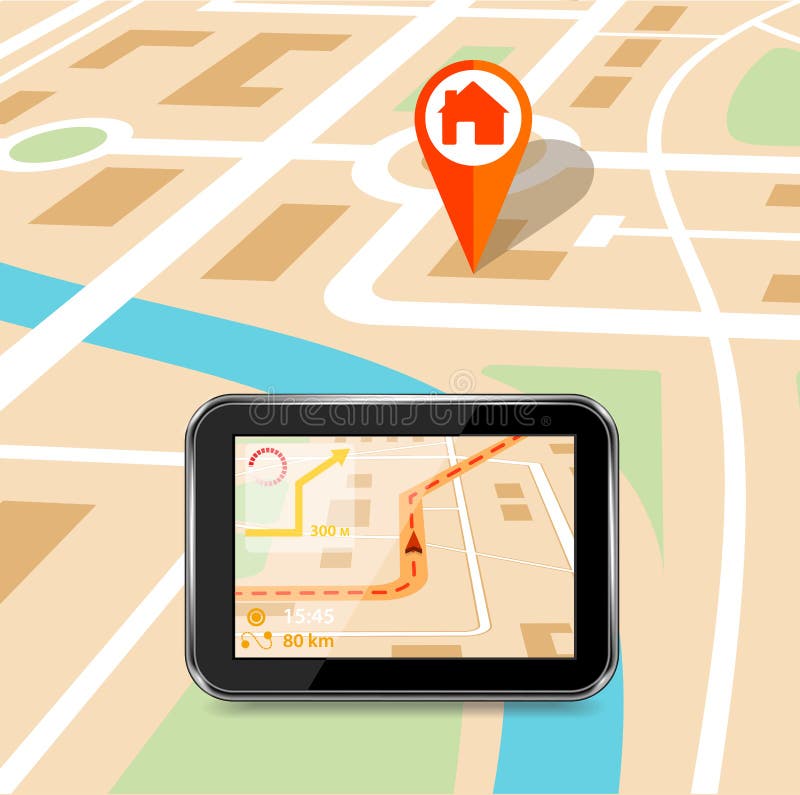 GPS Technology Laying of a Route Travel, Tourism Navigation Stock ...