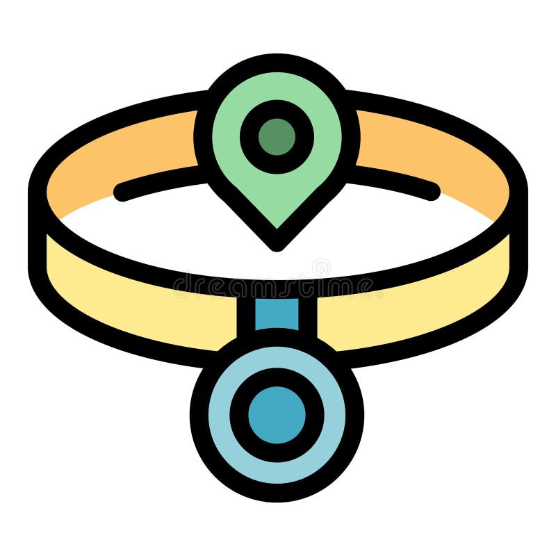 Pet Collar with Gps Tracker Showing Location Icon Stock Vector ...