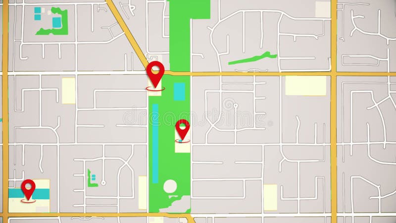 GPS Tracking. City Map Location Pointer Stock Video - Video of marker ...