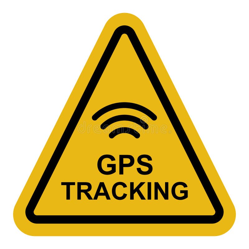 GPS Tracking Yellow Warning Sign Vector Stock Vector - Illustration of ...