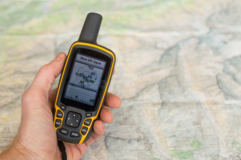 GPS with weak signal stock image. Image of handheld, object - 47099229