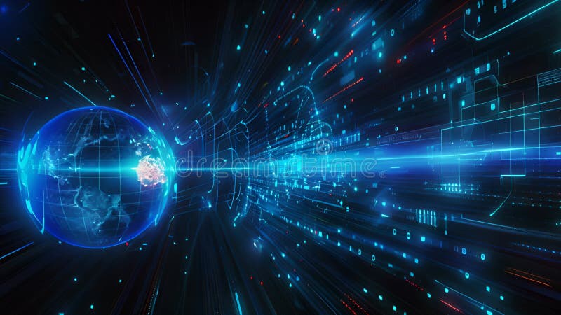 GPT Global Network Concept, Earth with Digital Data Streams Stock Video ...