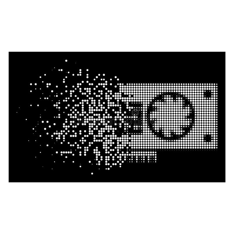 White Decomposed Dotted Halftone GPU Accelerator Card Icon Stock Vector ...