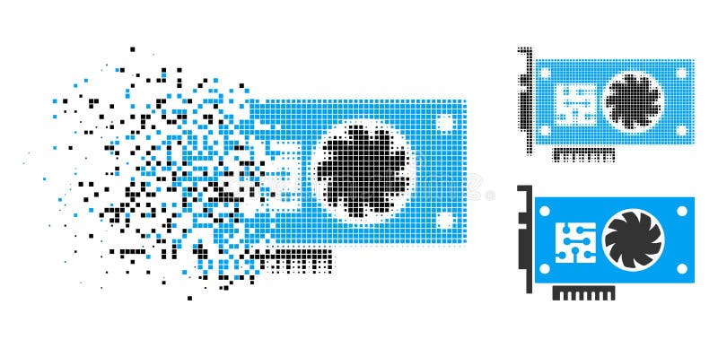 Shredded Pixelated Halftone GPU Accelerator Card Icon Stock Vector ...