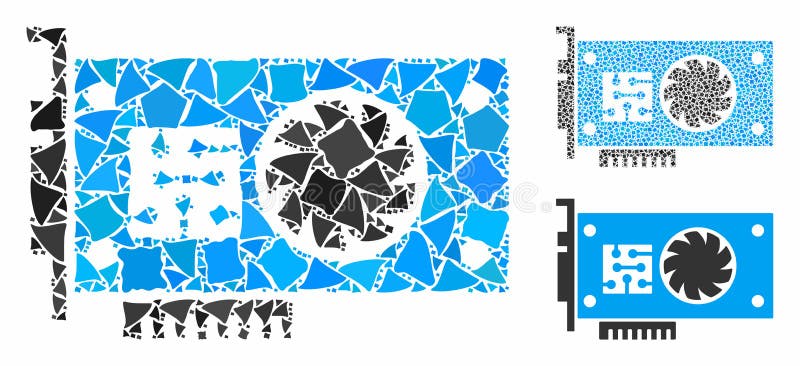 GPU Accelerator Card Mosaic Icon of Abrupt Parts Stock Illustration ...