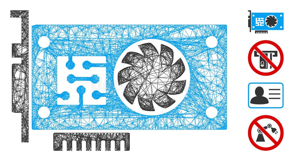 GPU Accelerator Card Web Vector Mesh Illustration Stock Illustration ...