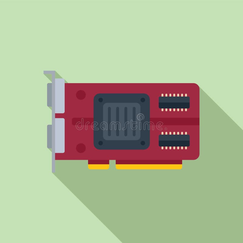 Gpu Board Icon Flat Vector. Computer Card Stock Illustration ...