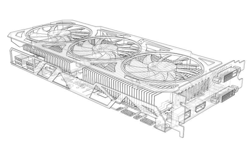 Gpu Card Outline. Vector stock vector. Illustration of chip - 148109667