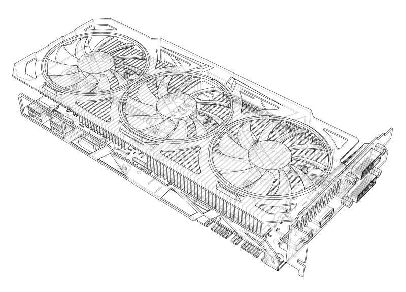 Gpu Card Outline. Vector stock vector. Illustration of future - 148110106