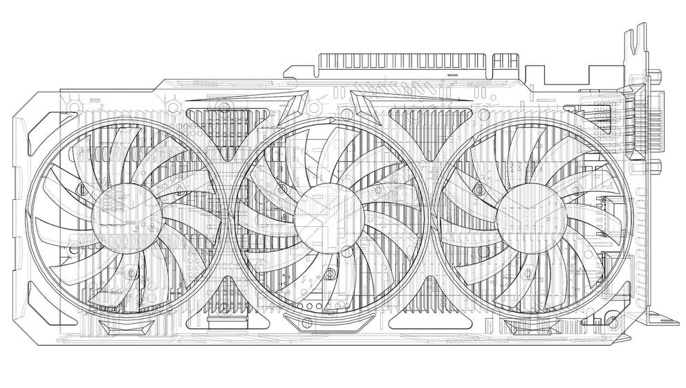 Gpu Card Outline. Vector stock vector. Illustration of outline - 148108408