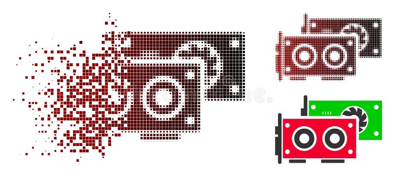 Dissipated Dot Halftone GPU Cards Icon Stock Vector - Illustration of ...