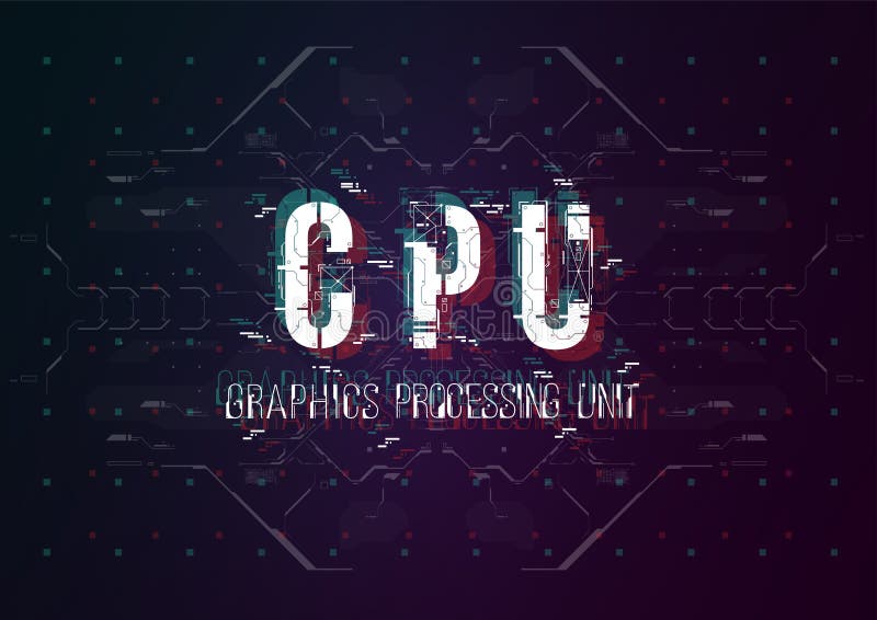 GPU. Conceptual Layout with HUD Elements for Print and Web. Lettering ...