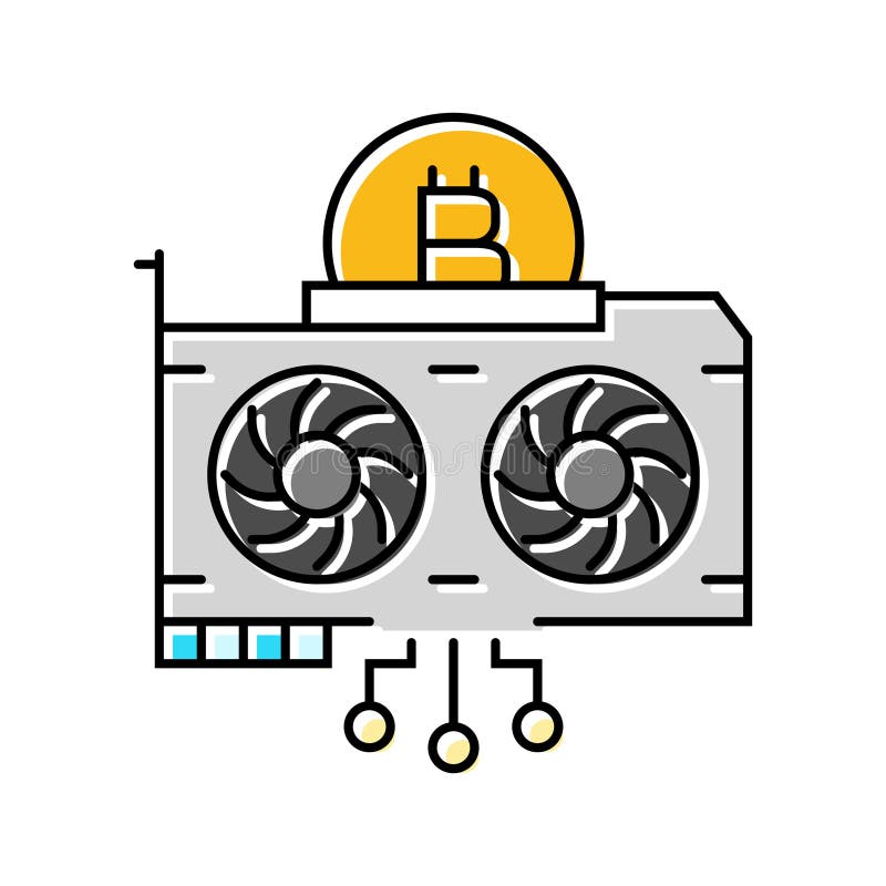 Gpu Cryptocurrency Mining Color Icon Vector Illustration Stock ...