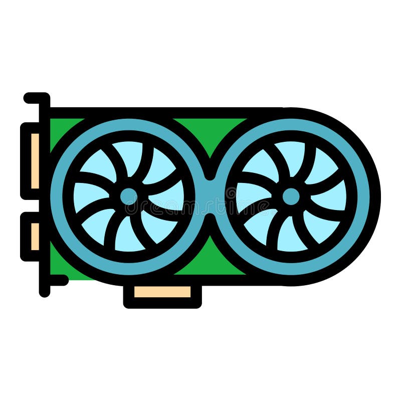 Gpu Graphic Card Icon Color Outline Vector Stock Vector - Illustration ...