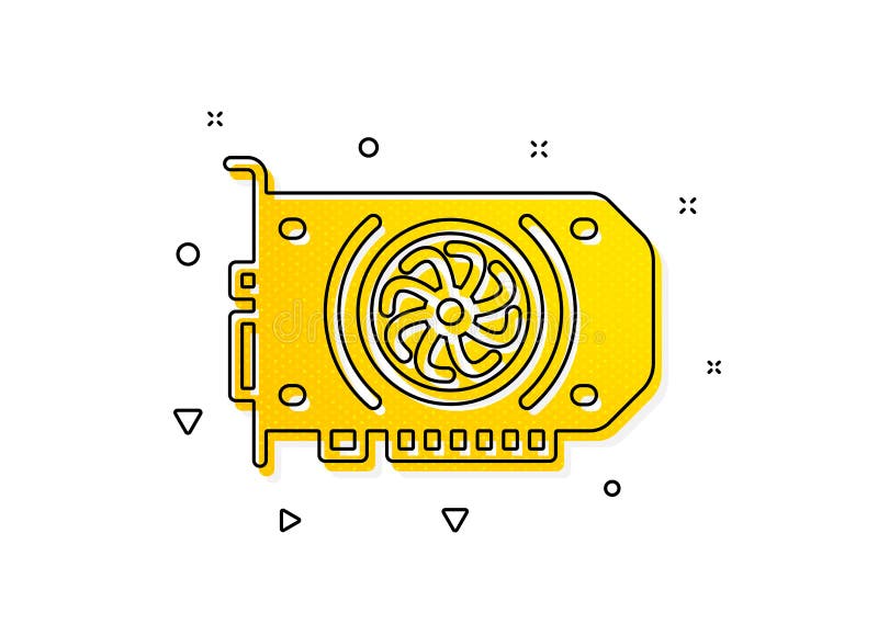 Gpu Graphic Card Line Icon. Computer Component Hardware Sign. Vector ...