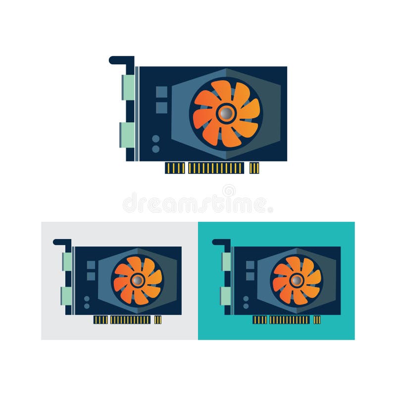 GPU Graphic Card Icon Vector Stock Illustration - Illustration of ...