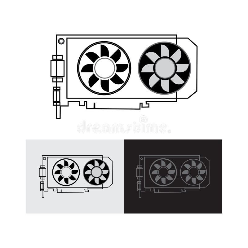 GPU Graphic Card Icon Vector Stock Illustration - Illustration of ...