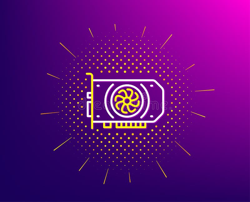 Gpu Graphic Card Line Icon. Computer Component Hardware Sign. Vector ...