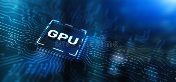 GPU Graphic Processor Hardware Tech. Processing Electronic Technology Concept on Server Rack ...