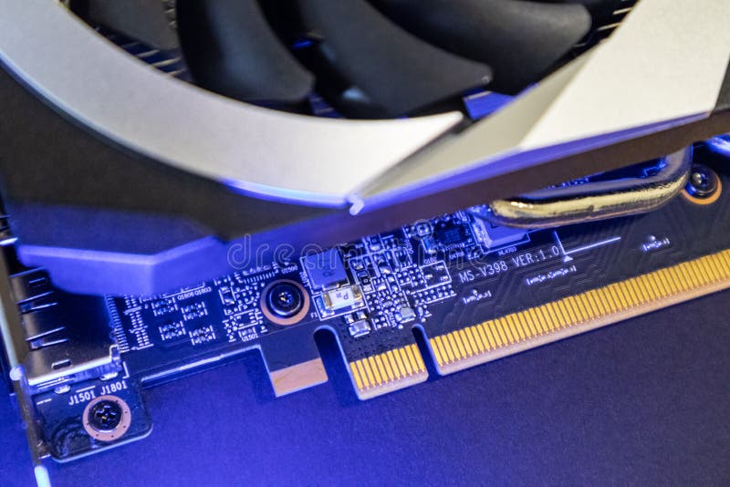 Gpu Graphics Card Close-up, PC Hardware Details Stock Image - Image of ...