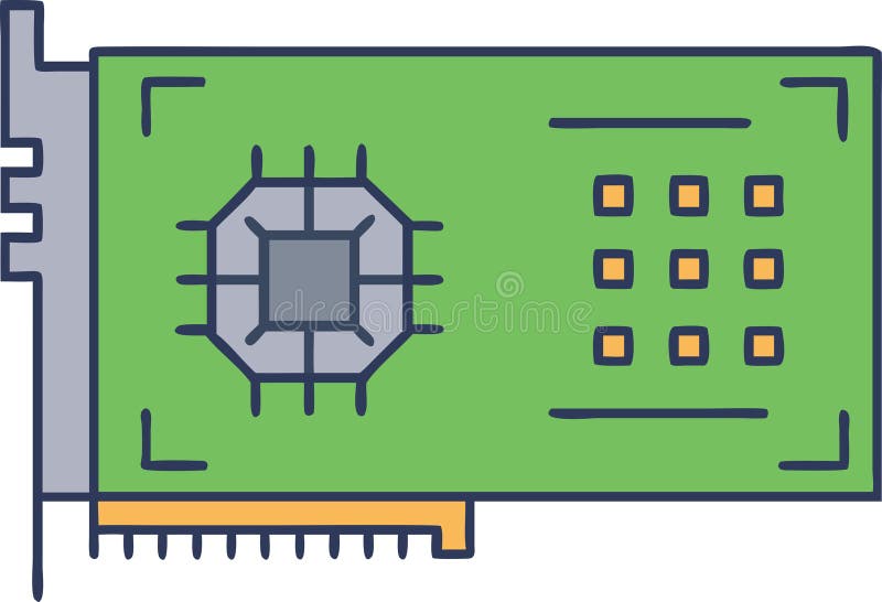 GPU Graphics Card Illustration – Computer Hardware & Gaming Technology ...