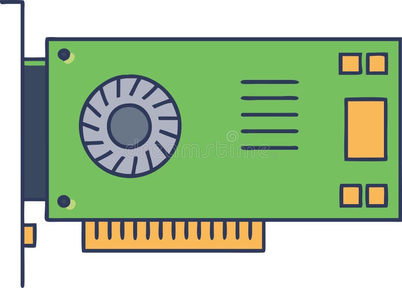 GPU Graphics Card Illustration – Computer Hardware & Gaming Technology ...