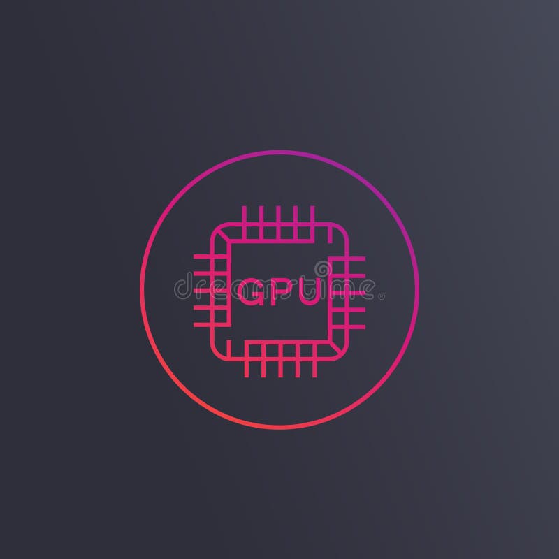 Icône De GPU, Vecteur Graphique De Jeu De Puces Illustration de Vecteur ...