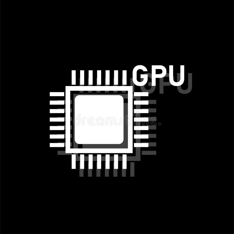 Gpu icon flat stock illustration. Illustration of drawing - 138097747