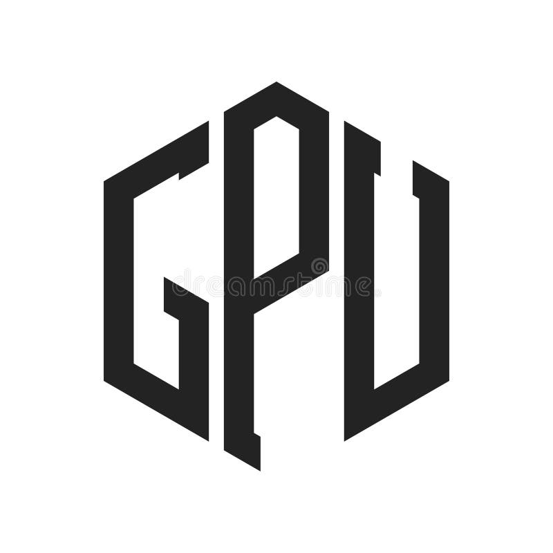 GPU Logo Design. Initial Letter GPU Monogram Logo Using Hexagon Shape ...