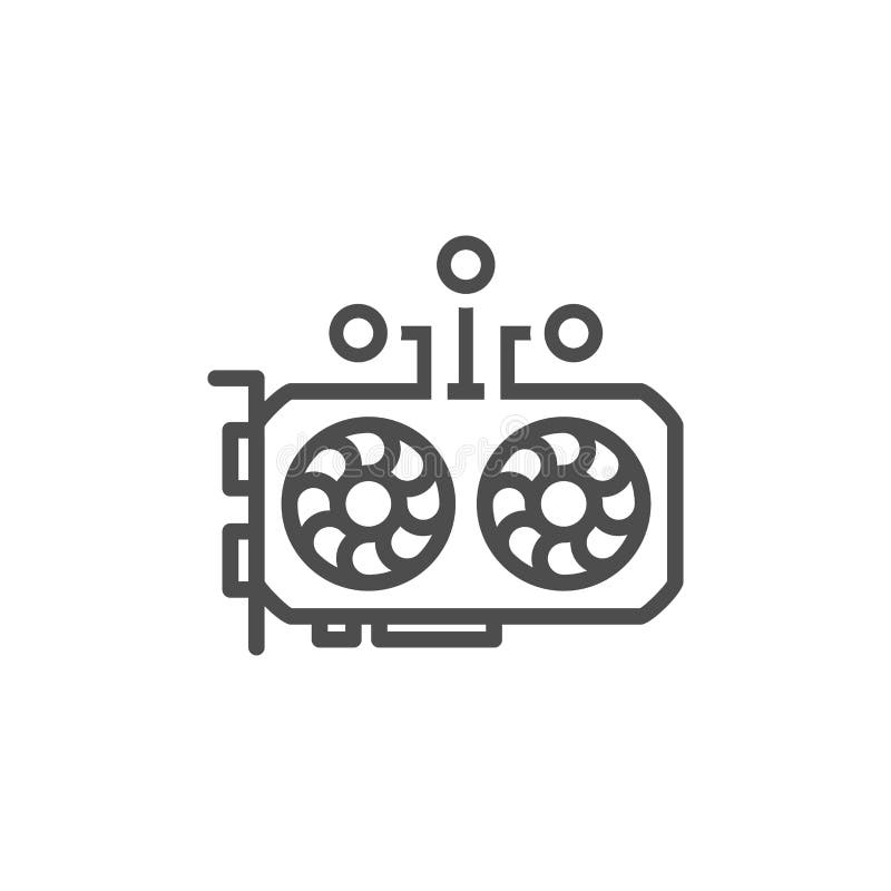 GPU Mining Icon. stock vector. Illustration of line - 111301510