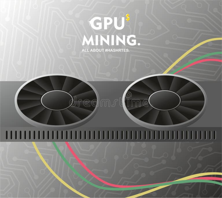 GPU Mining Poster. Cryptocurrency Mining with Gpu Vector Illustration ...