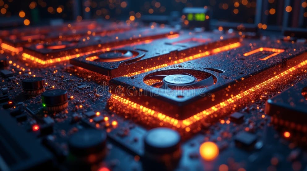 Gpu Overheating and Sparkling in Datacenter, Extreme Work Stock Photo ...