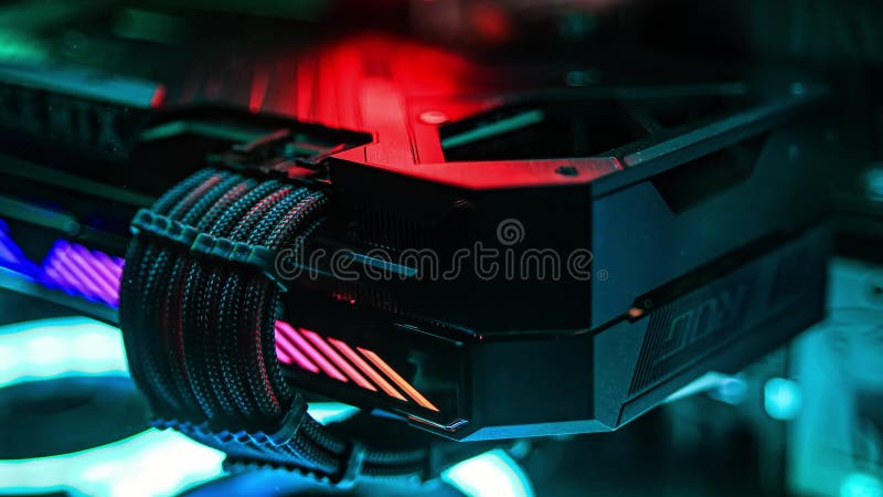 Gpu power socket stock video. Video of energy, cooler - 251223807