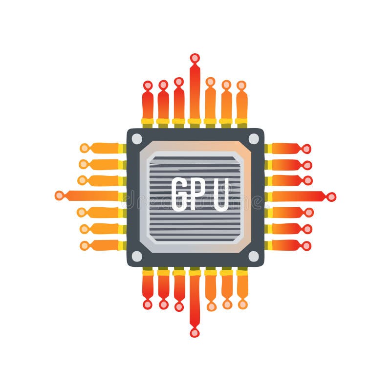 GPU or Processor with Heat Effects Stock Vector - Illustration of ...