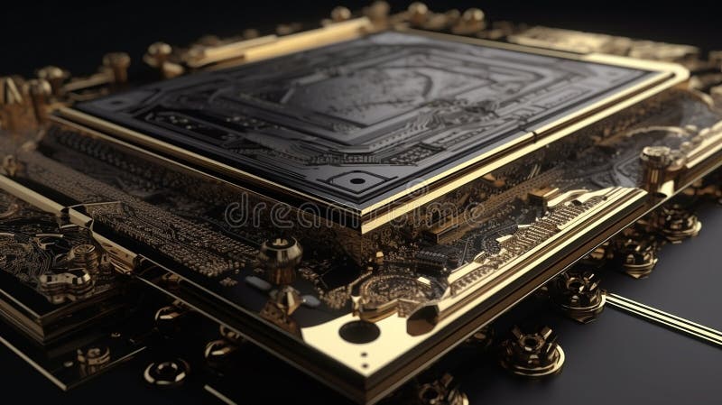 GPU render stock illustration. Illustration of gold - 274442055