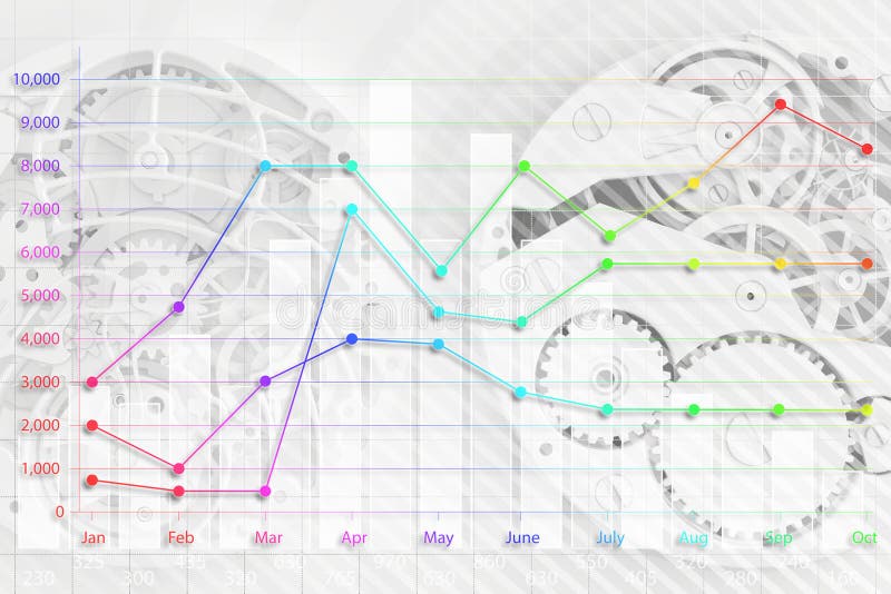 Gráfico Abstracto Del Reloj Y De Negocio Stock de ilustración ...