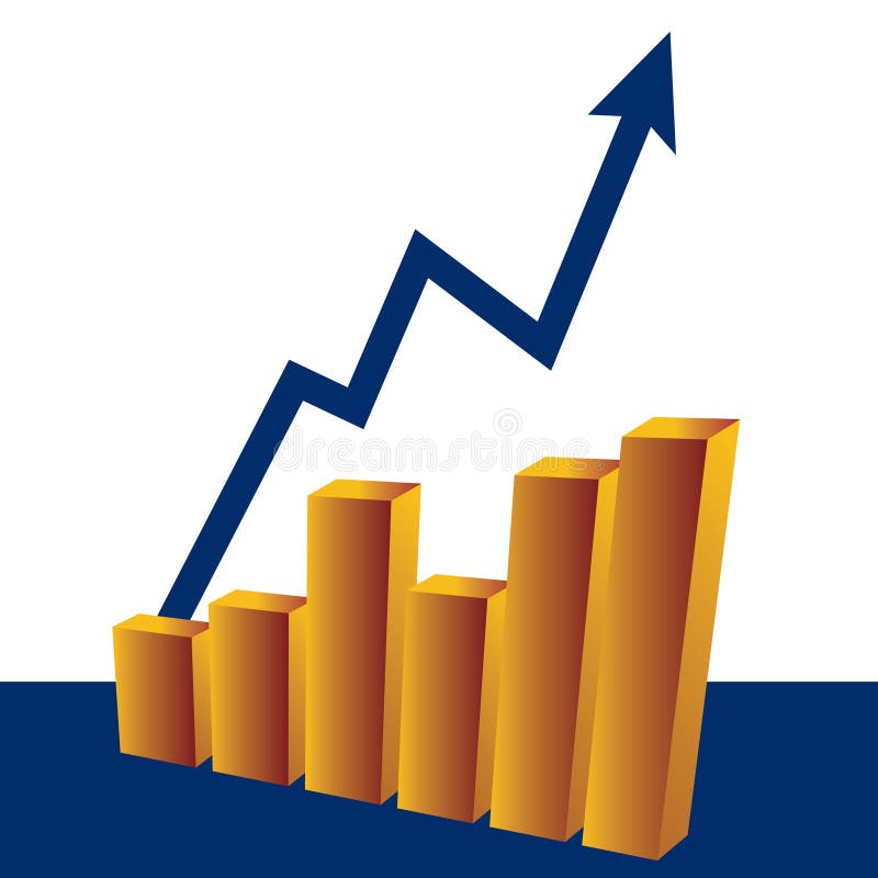 Gráfico con aumento ilustración del vector. Ilustración de color - 7958619