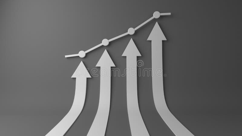 Gráfico Crescente No Fundo Cinzento Ilustração Stock - Ilustração de ...