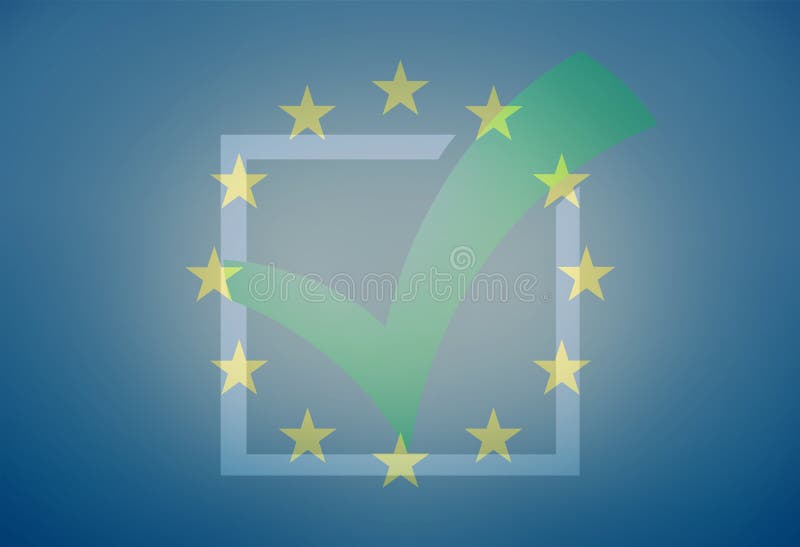 Gráfico De Europa Tick Check Design Blue Stock de ilustración ...