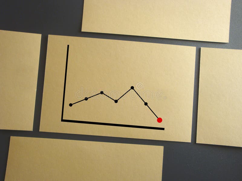 Gráfico Decreciente Impreso En El Papel Stock de ilustración ...