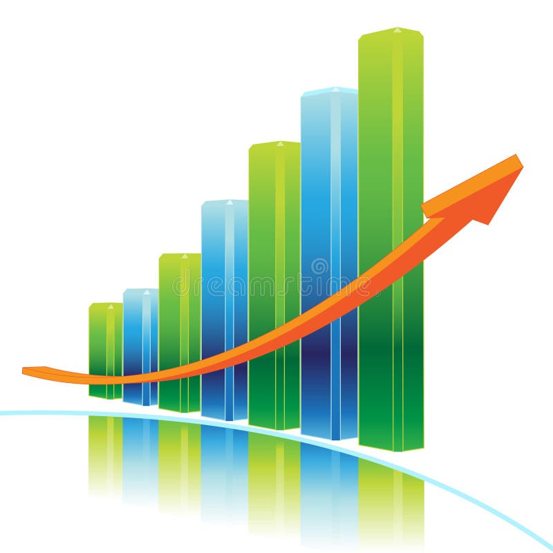 Gráfico del éxito 3D stock de ilustración. Ilustración de blanco - 15962619